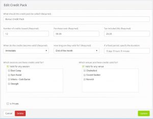 Setting up credits & credit packs - Quoox Knowledge Base