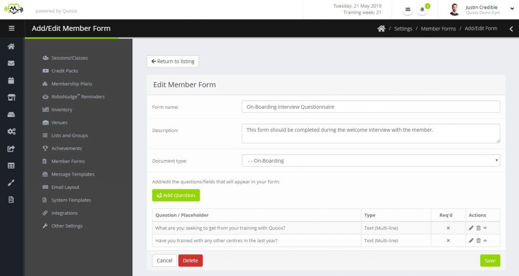 How do I set up my own custom forms? - Quoox Knowledge Base