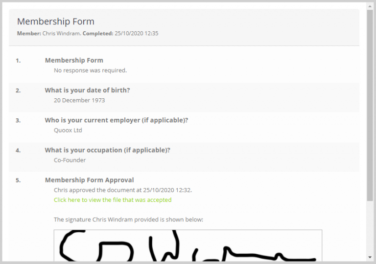 Viewing form/questionnaire responses - Quoox Knowledge Base