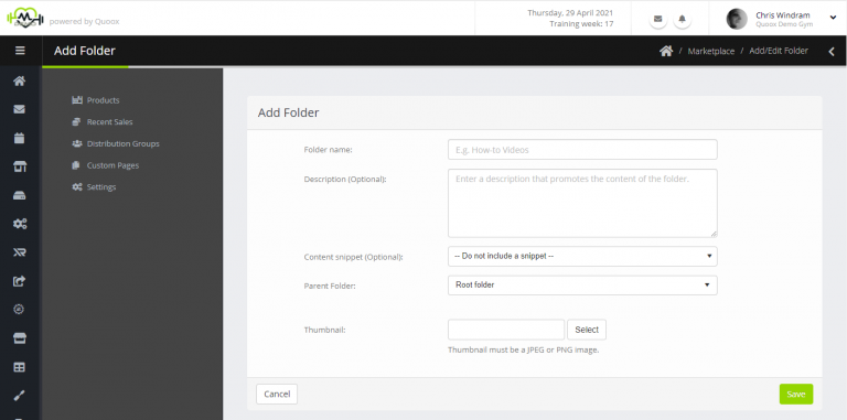 Sellers: Adding or Editing a Resource/Product Folder - Quoox Knowledge Base