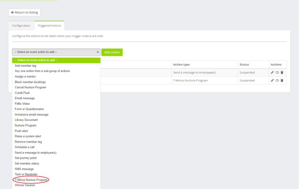 T-Minus Nurture Program for Triggers - Quoox Knowledge Base